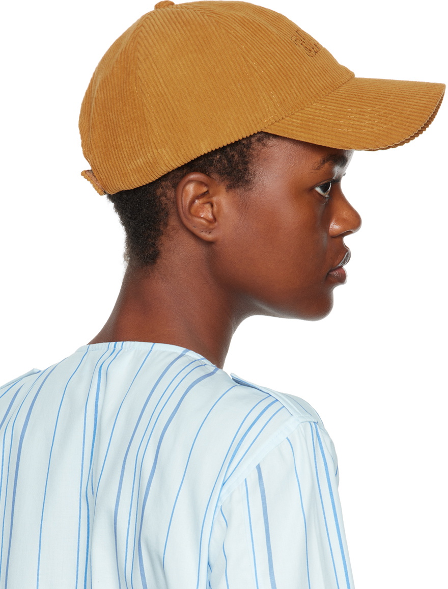 GANNI Tan Embroidered Cap GANNI