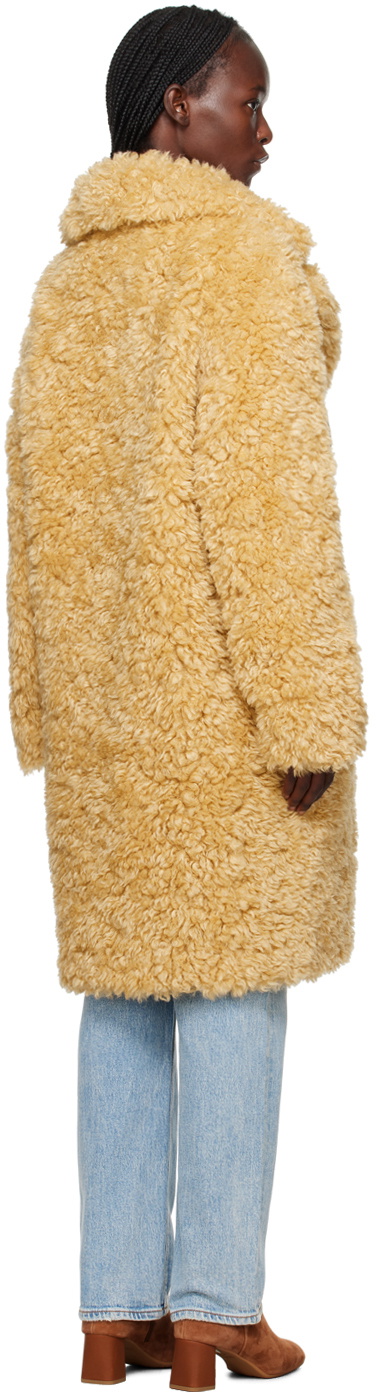 Stand Studio Tan Camille Cocoon Faux-Fur Coat Stand Studio