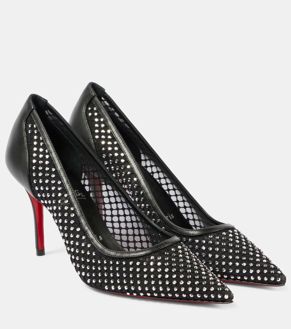 Christian Louboutin Apostropha 80 embellished mesh pumps Christian ...