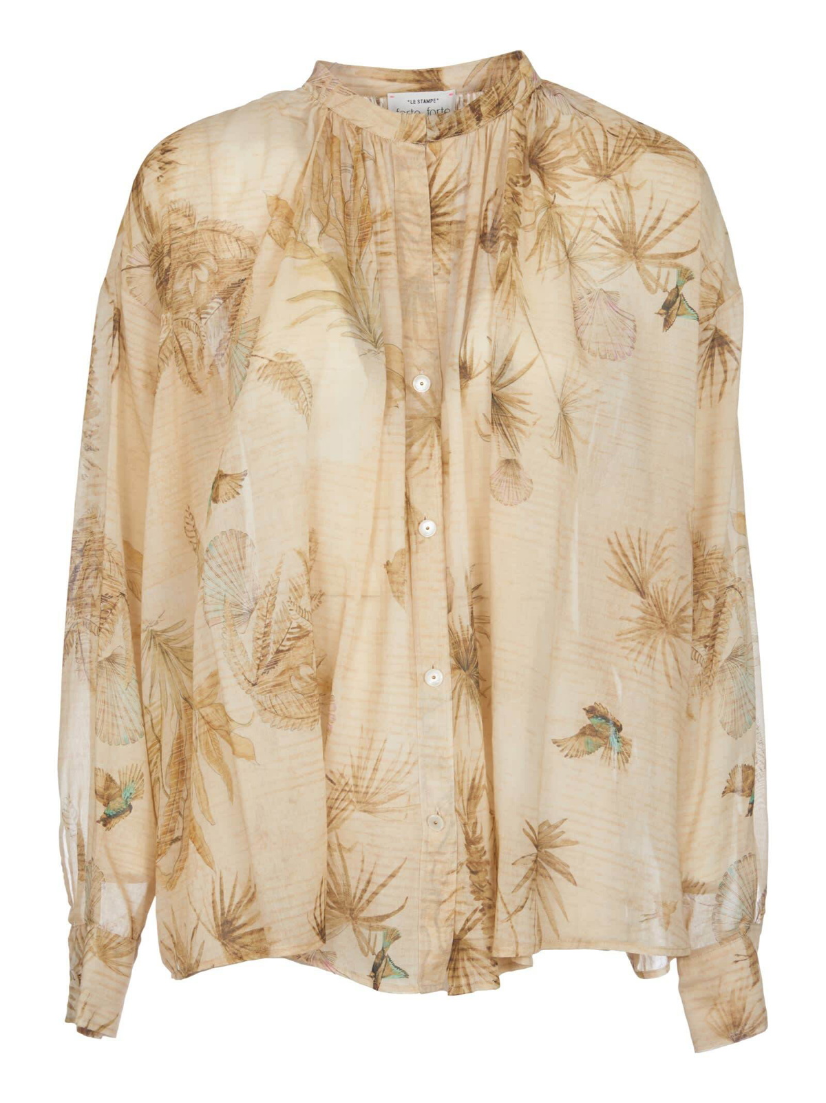 Forte_Forte Band Collar Floral Printed Shirt Forte Forte