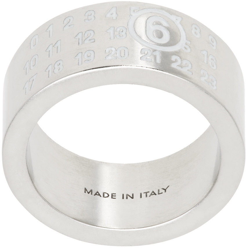 MM6 Maison Margiela Silver Numeric Ring MM6 Maison Margiela