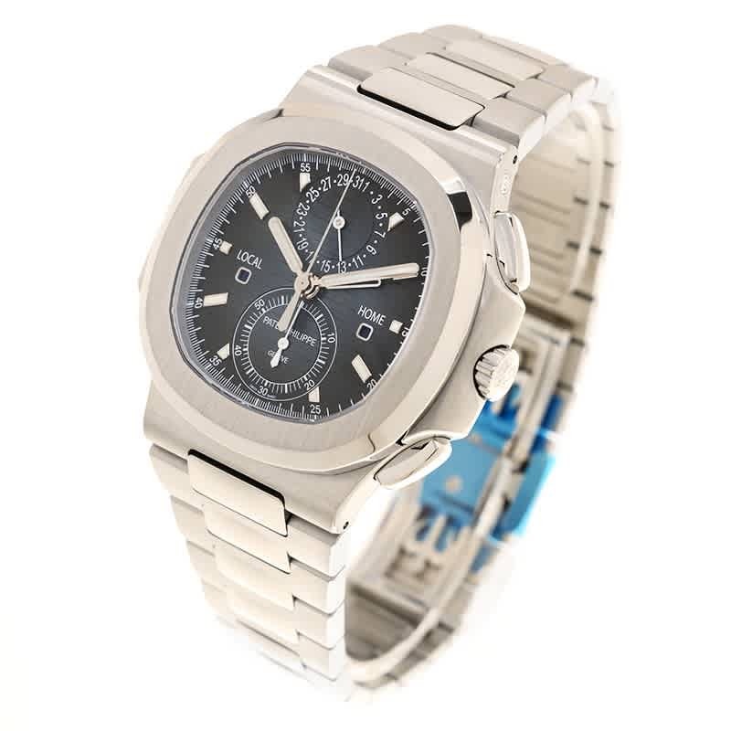 Patek Philippe Nautilus Steel Chronograph Automatic Blue Dial Mens ...