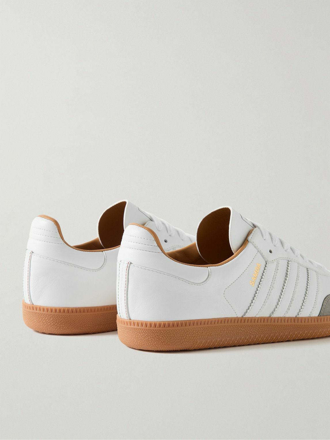 adidas Originals - Samba OG Suede-Trimmed Leather Sneakers - White ...