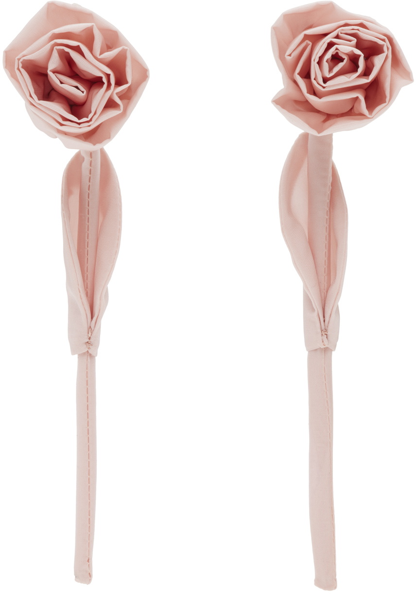 Simone Rocha Pink Rose Earrings Simone Rocha