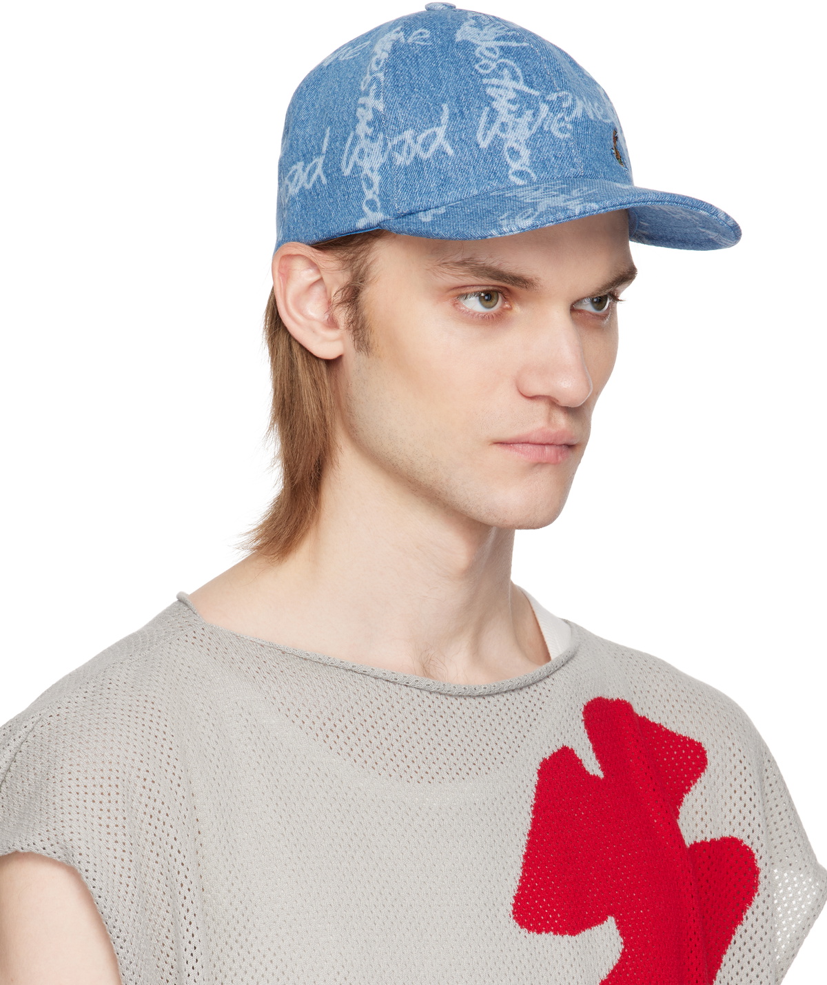 Vivienne Westwood Blue VW Grid Baseball Cap Vivienne Westwood