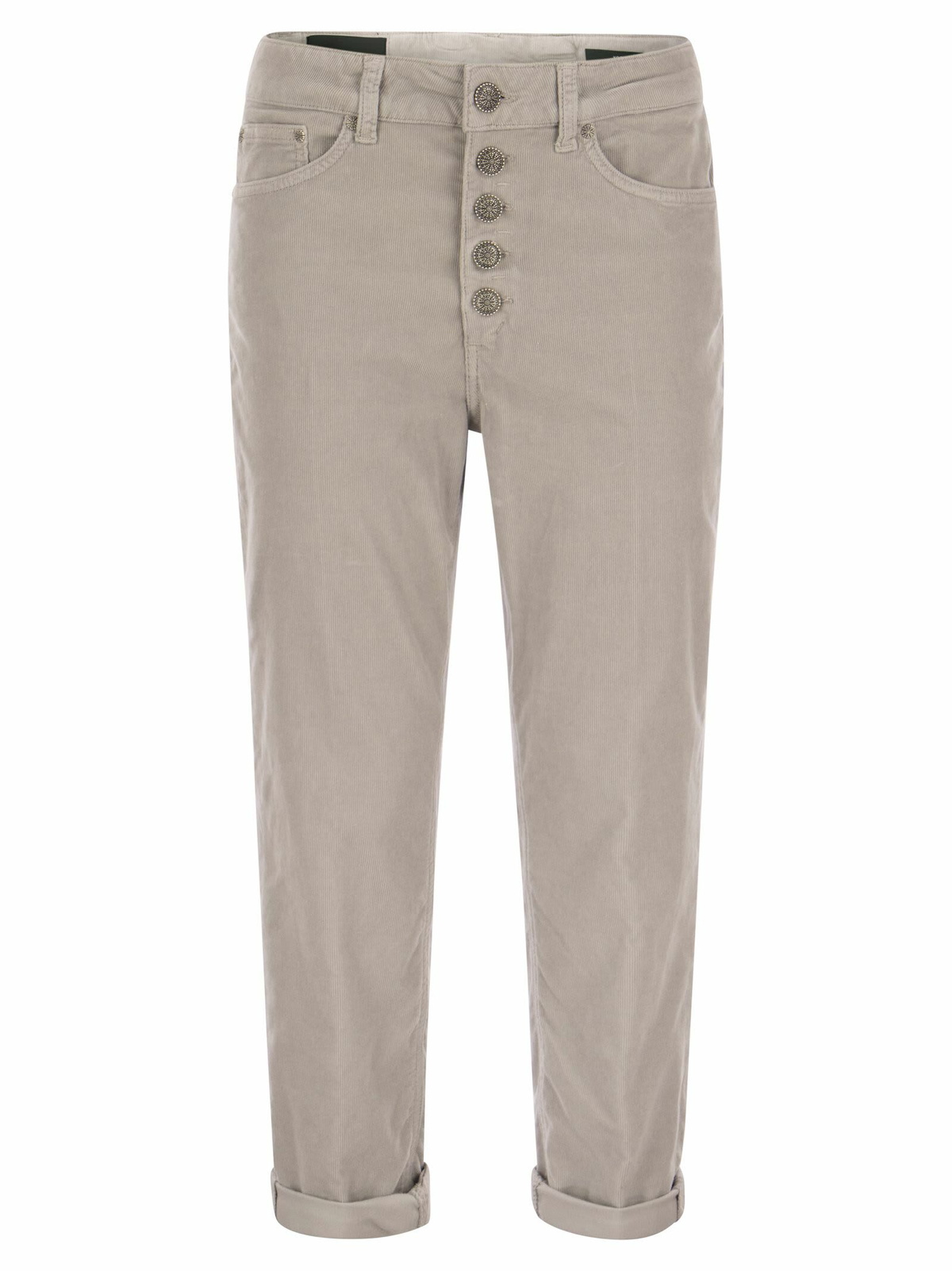Dondup Koons - Multi-striped Velvet Trousers With Jewelled Buttons Dondup