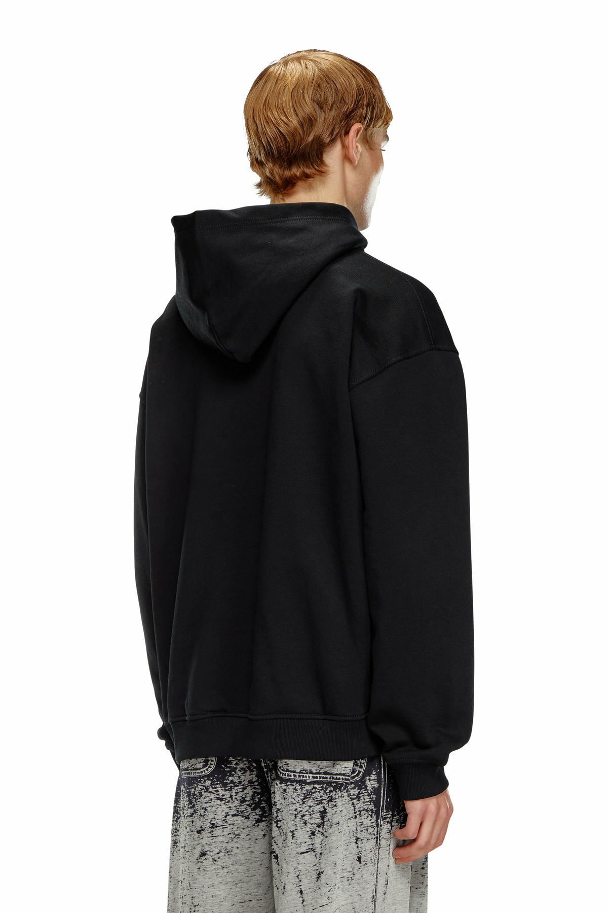 Diesel Hoodie with Diesel label - Sweaters Mens in Black Diesel