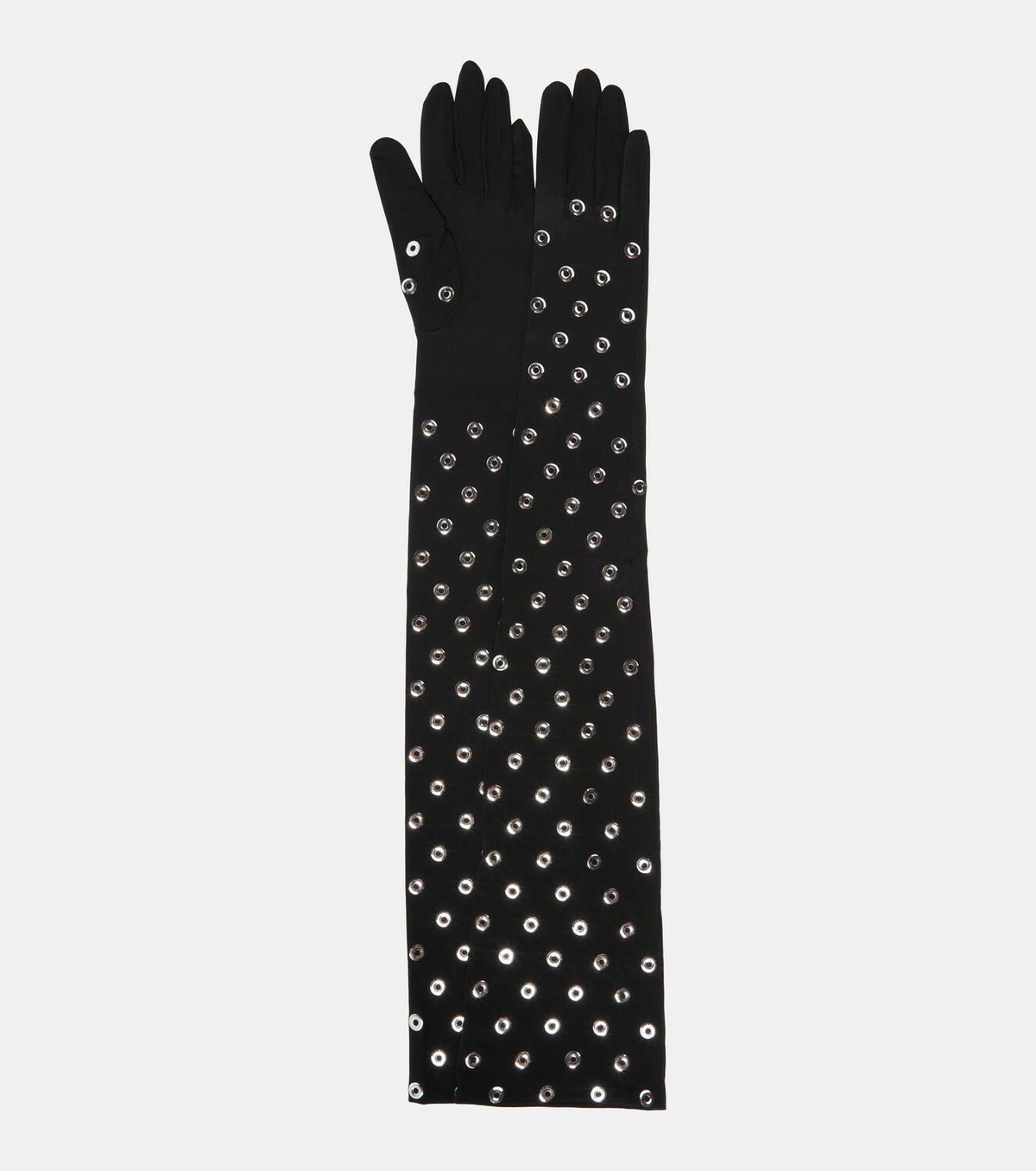 Alaïa Eyelet embellished jersey gloves ALAÏA