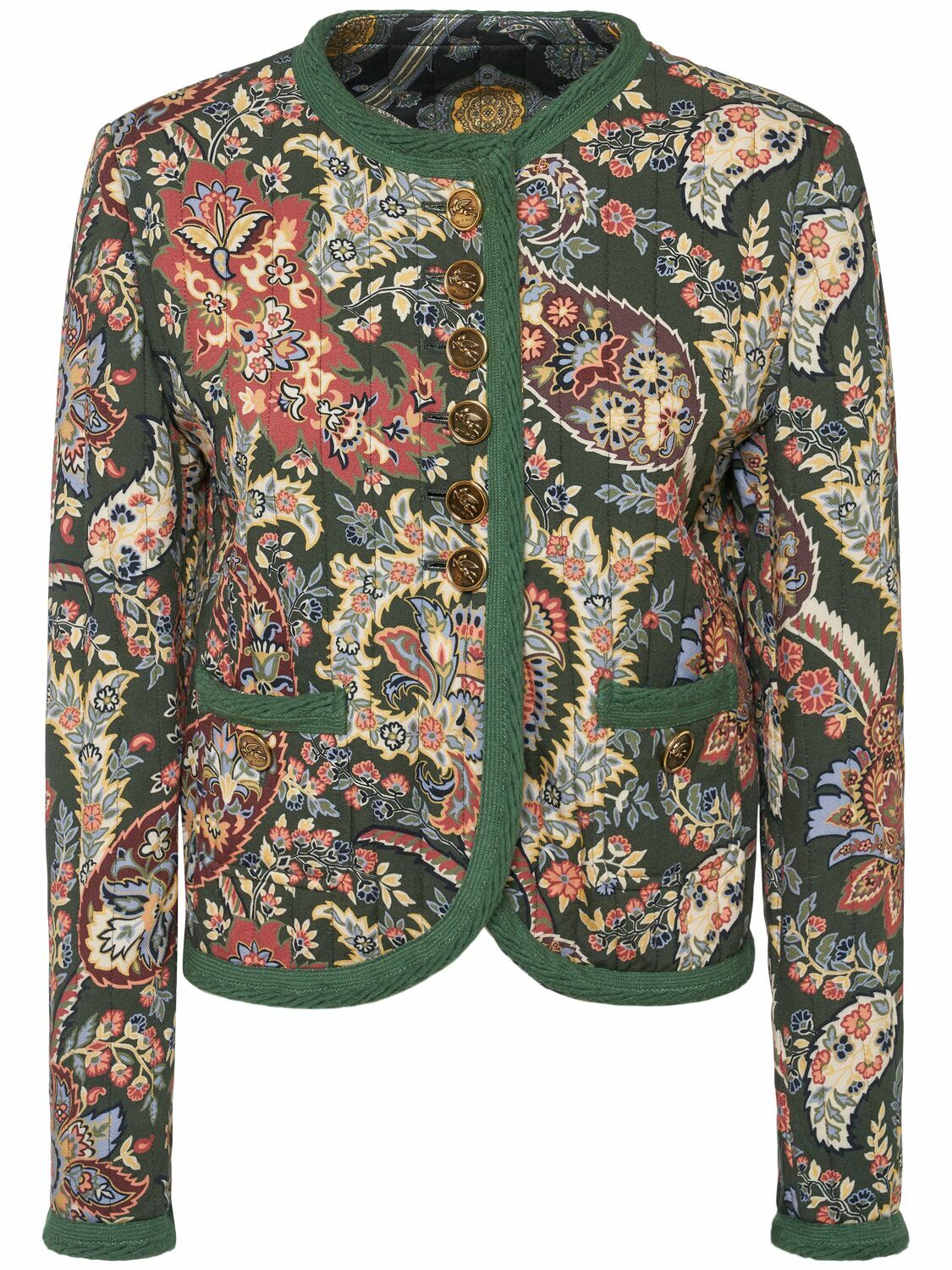 ETRO Printed Quilted Collarless Jacket Etro
