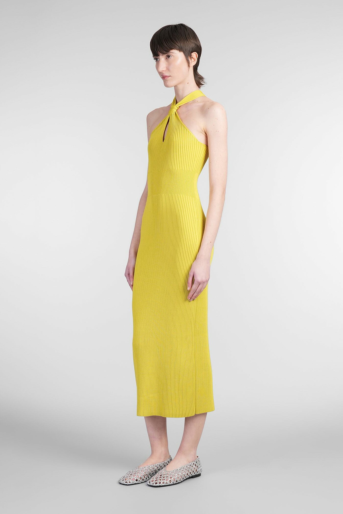 Simkhai Celaena Dress Woman In Green Rayon Simkhai