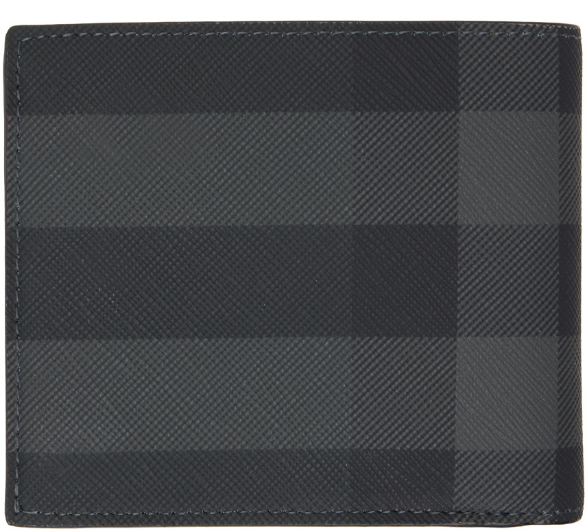 Burberry Gray & Black Check Wallet Burberry