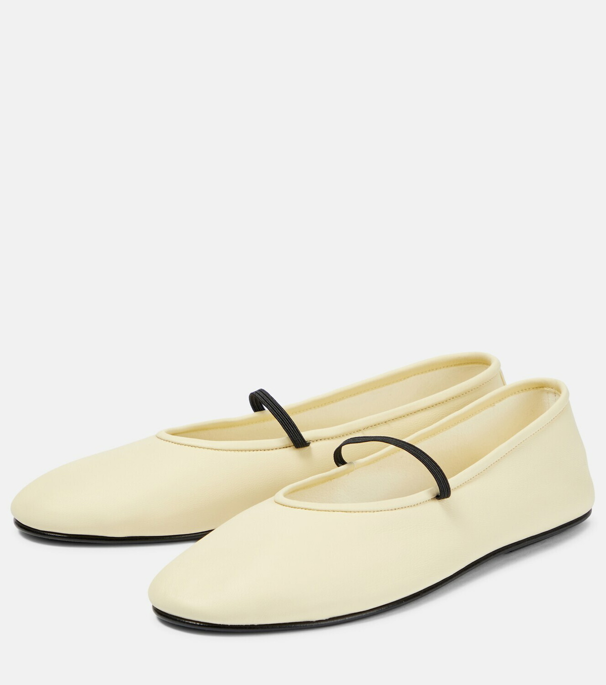 The Row - Elastic leather ballet flats The Row