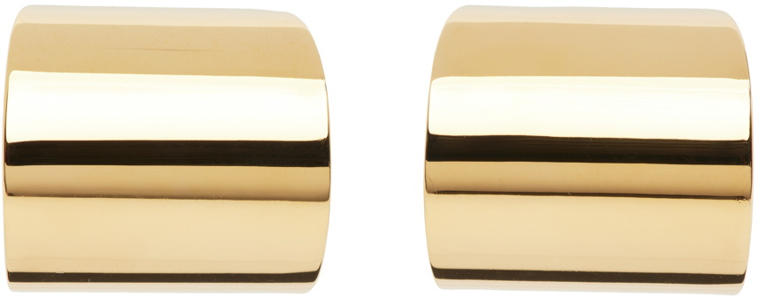 Balmain Gold Tubular Hoop Earrings Balmain