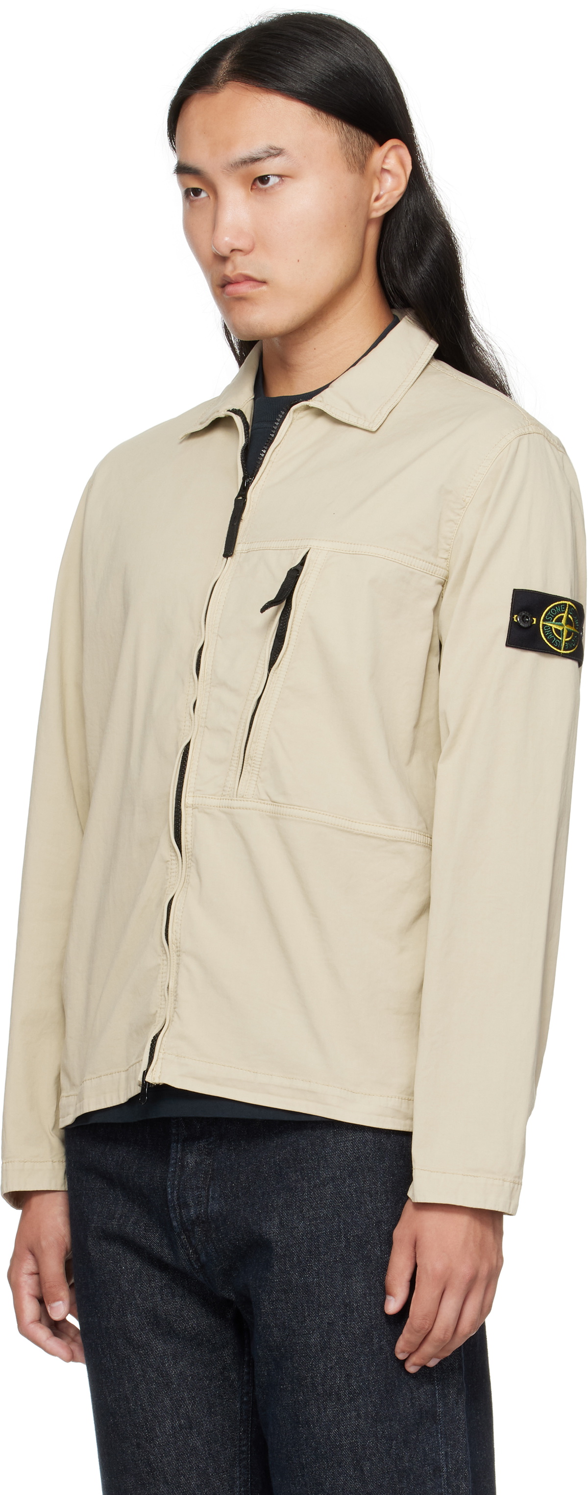 Stone Island Beige 1200003 Supima Cotton Twill Stretch-TC Jacket Stone ...