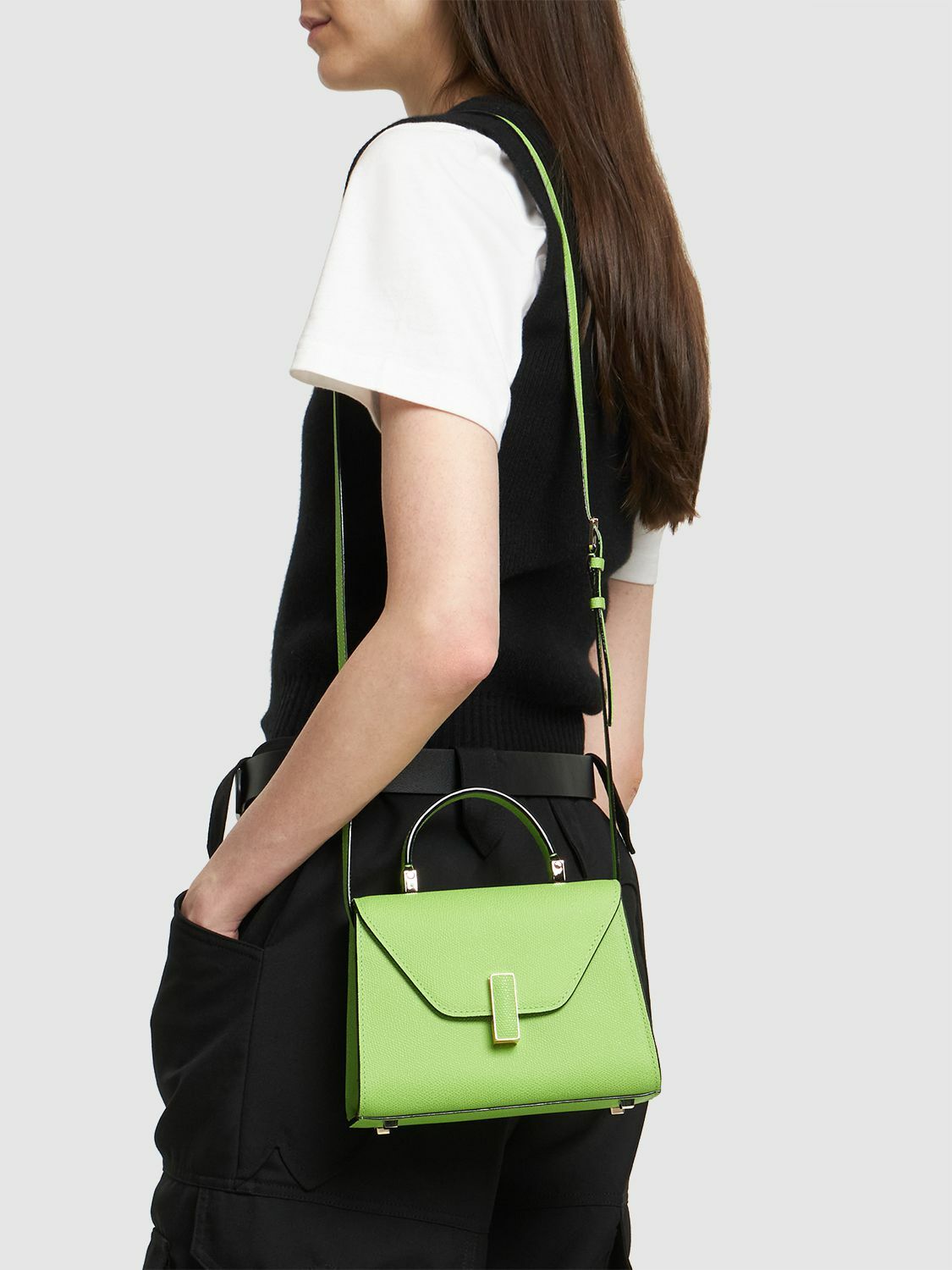 VALEXTRA - Micro Iside Grain Leather Top Handle Bag Valextra