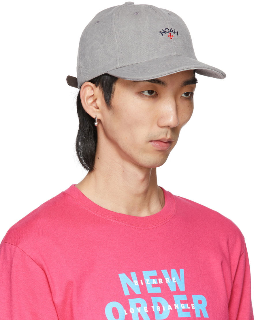 Noah Grey Core Logo Six-Panel Cap Noah NYC