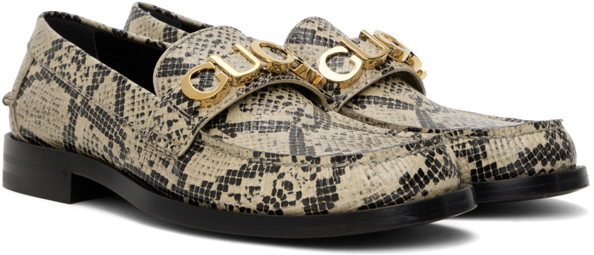 Gucci Beige Python Print Loafers Gucci