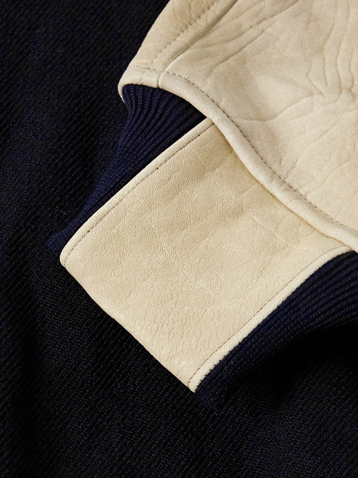 Visvim - Embroidered Wool and Linen-Blend Twill and Full-Grain Leather ...