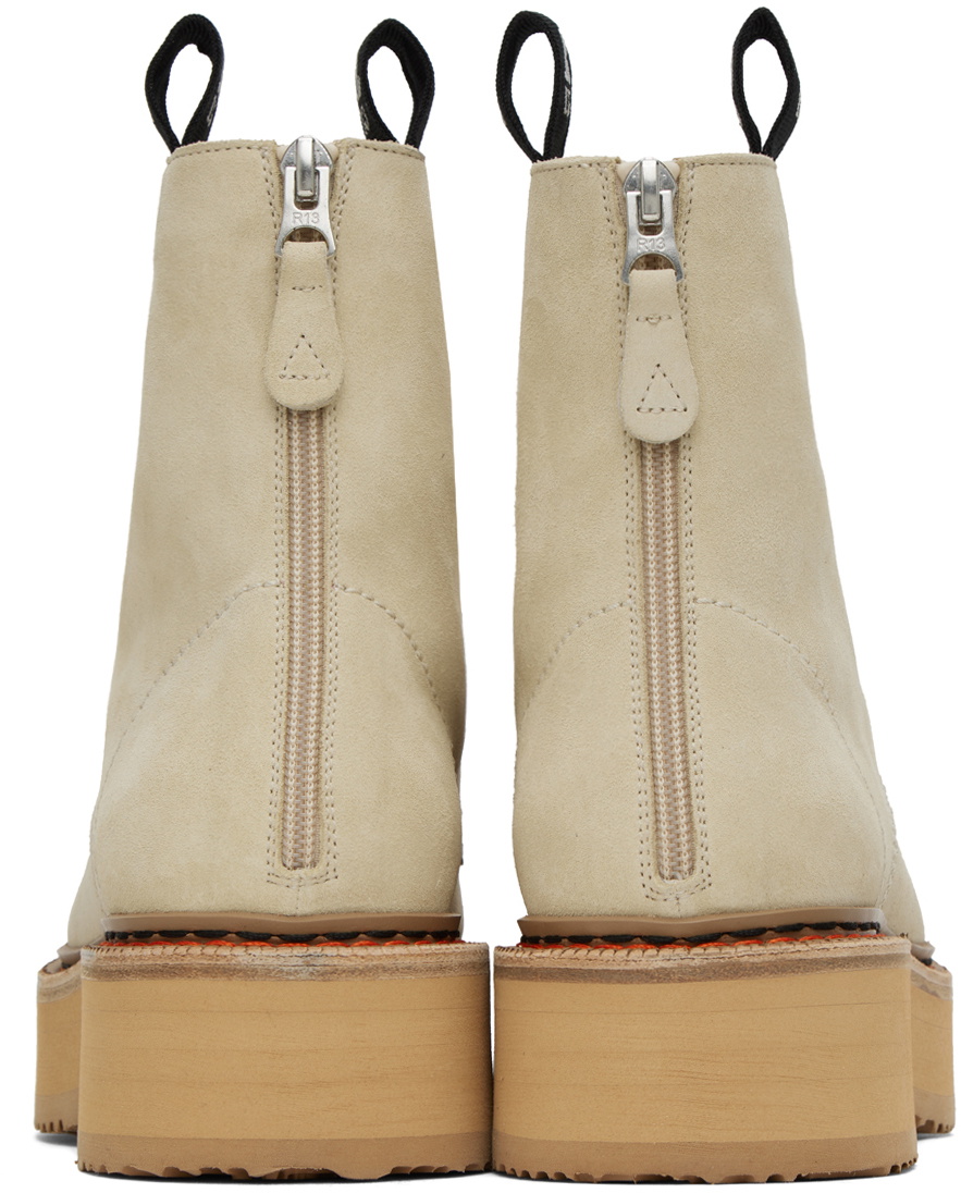 R13 Beige Single Stack Boots R13
