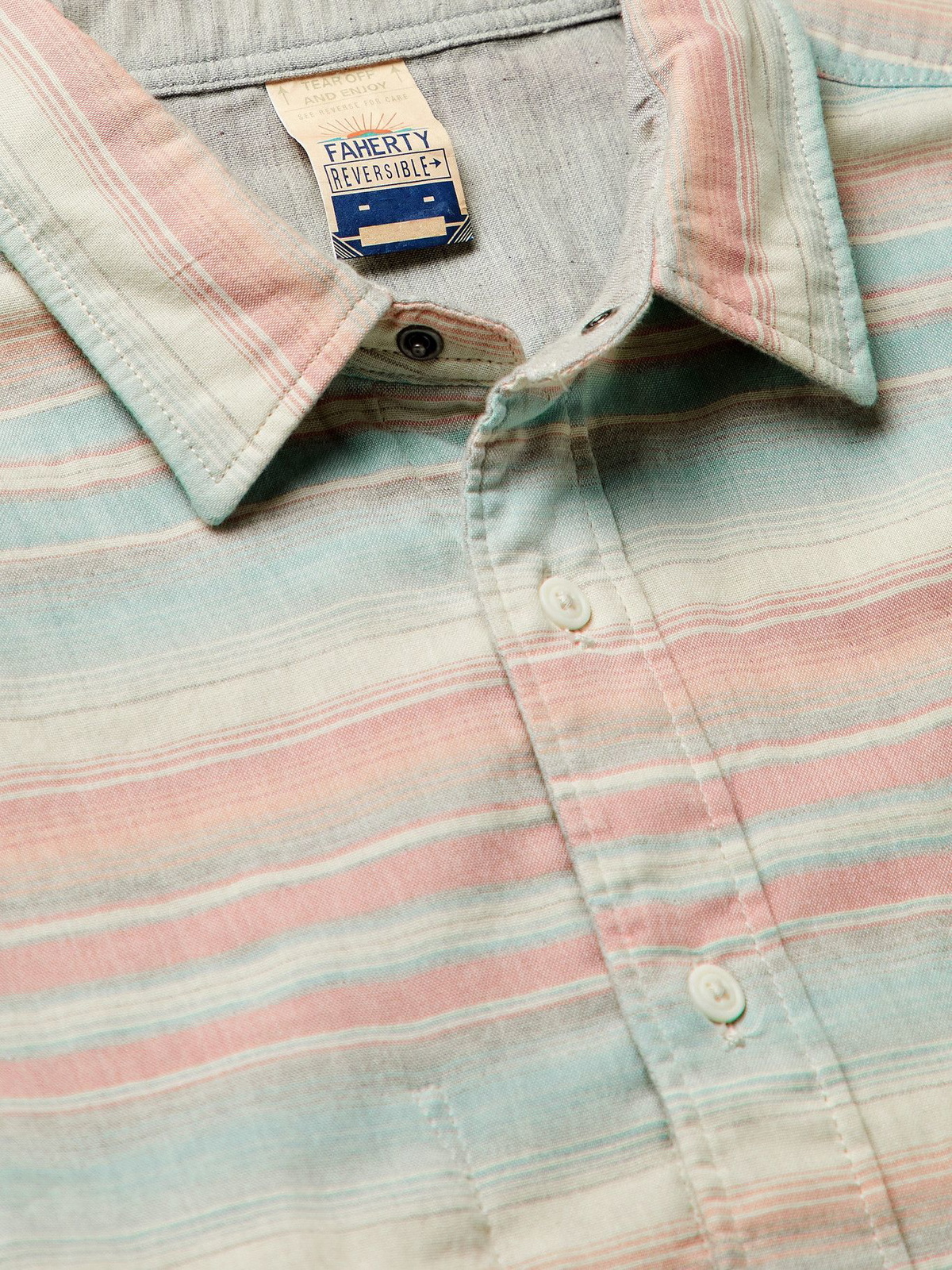 FAHERTY - Reversible Striped Cotton Shirt - Multi Faherty