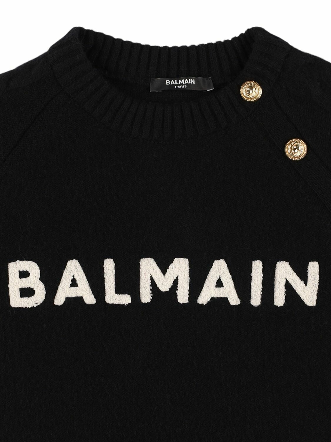 BALMAIN Wool Blend Knit Sweater with Buttons Balmain