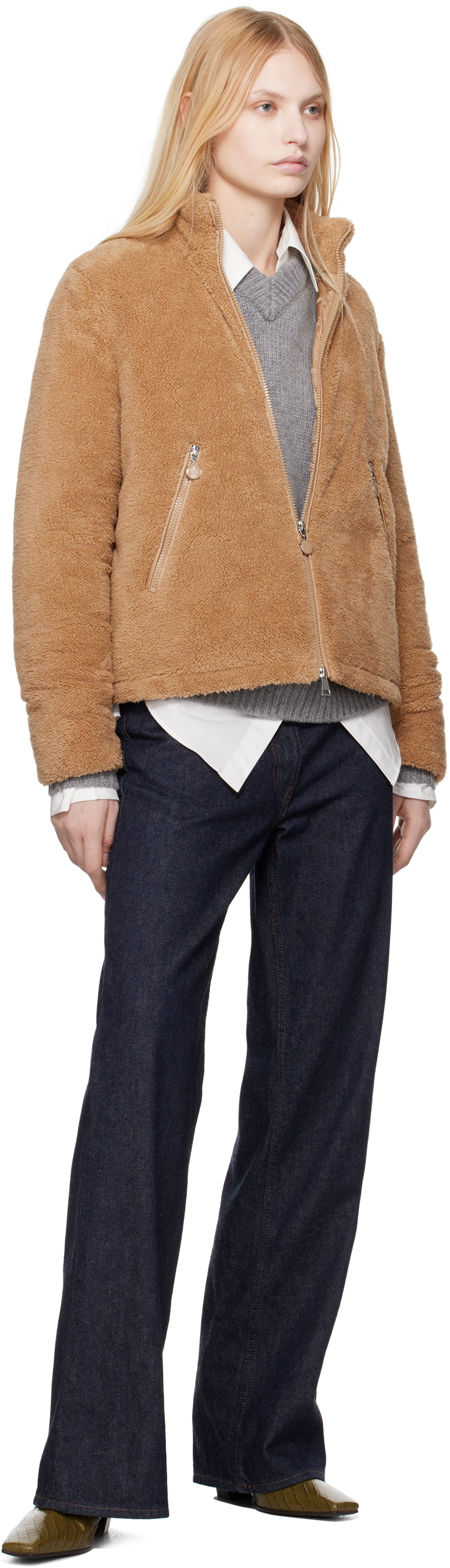 Moncler Tan Polignac Teddy Down Jacket Moncler