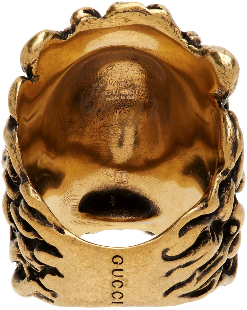 Gucci Gold Lion Head Ring Gucci