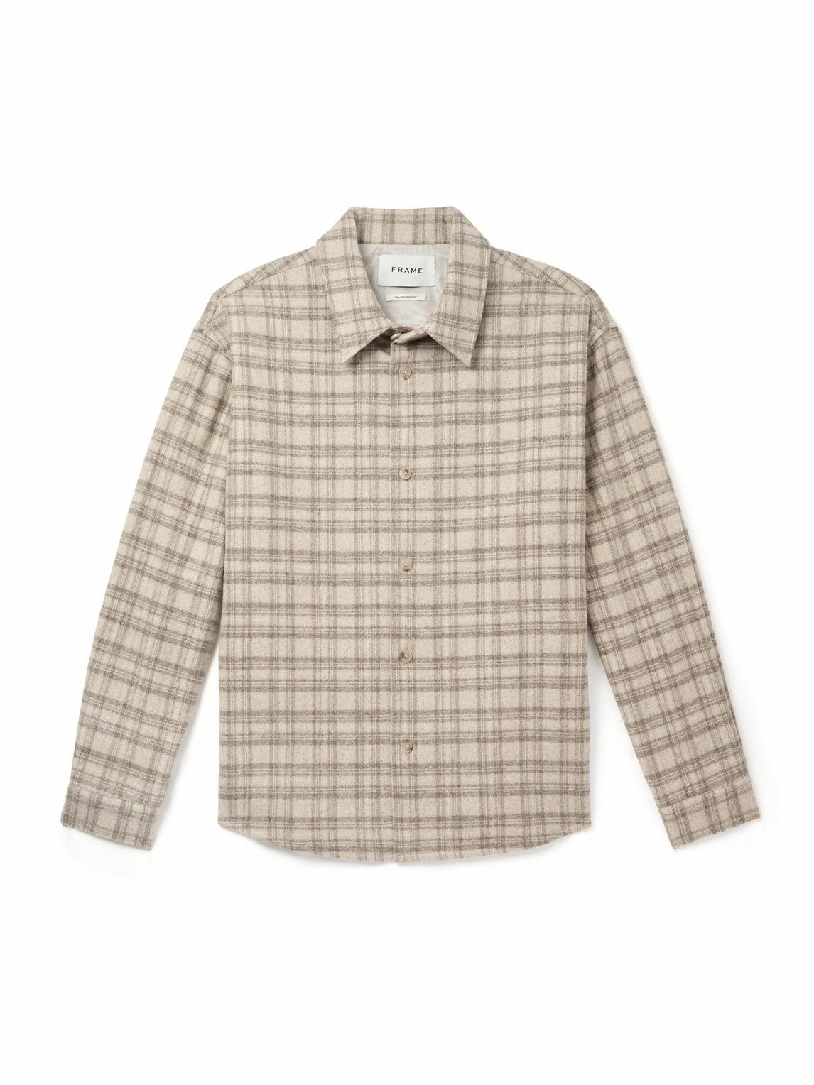 FRAME - Checked Wool-Blend Flannel Overshirt - Neutrals Frame Denim