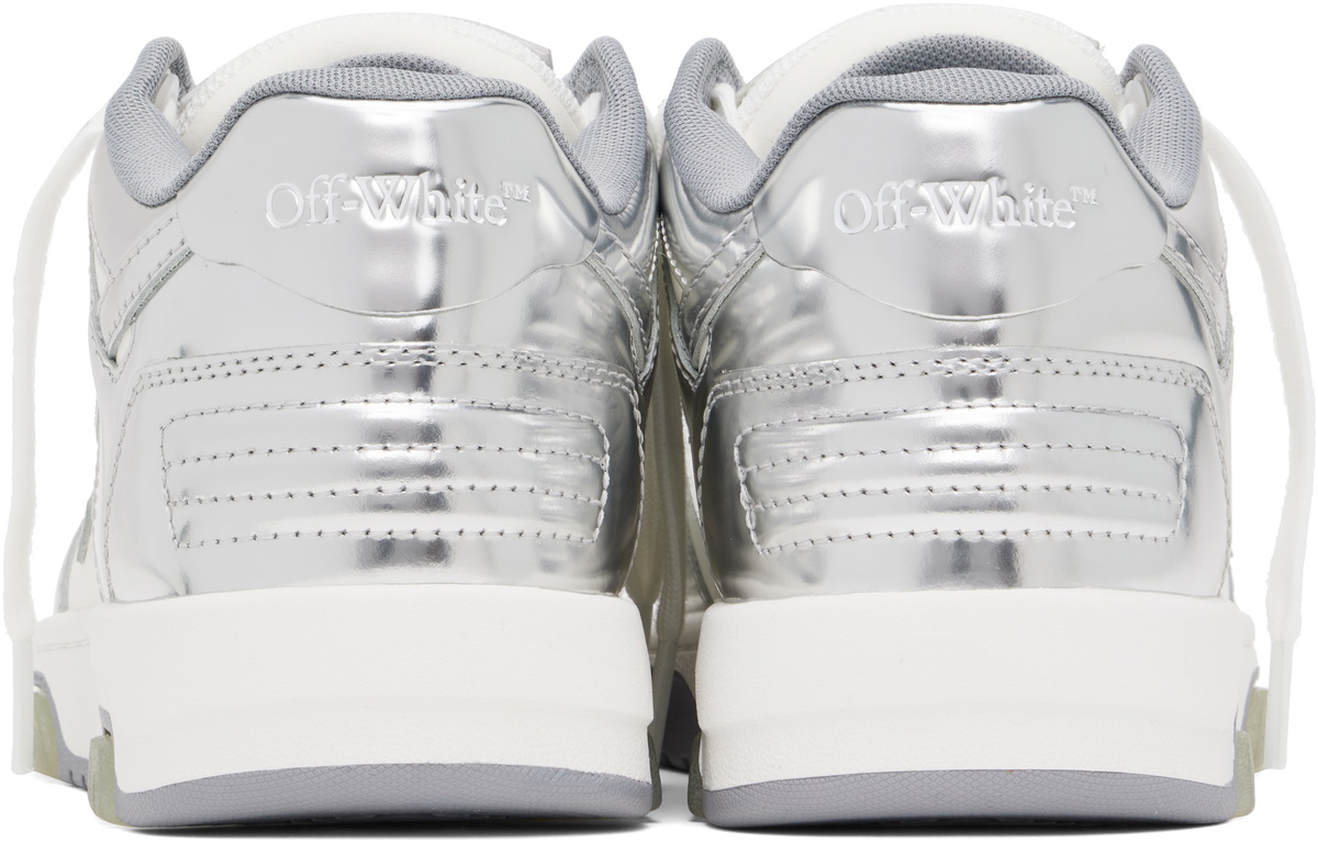 Off-White White & Silver Out Of Office Mirror Leather Sneakers Off-White
