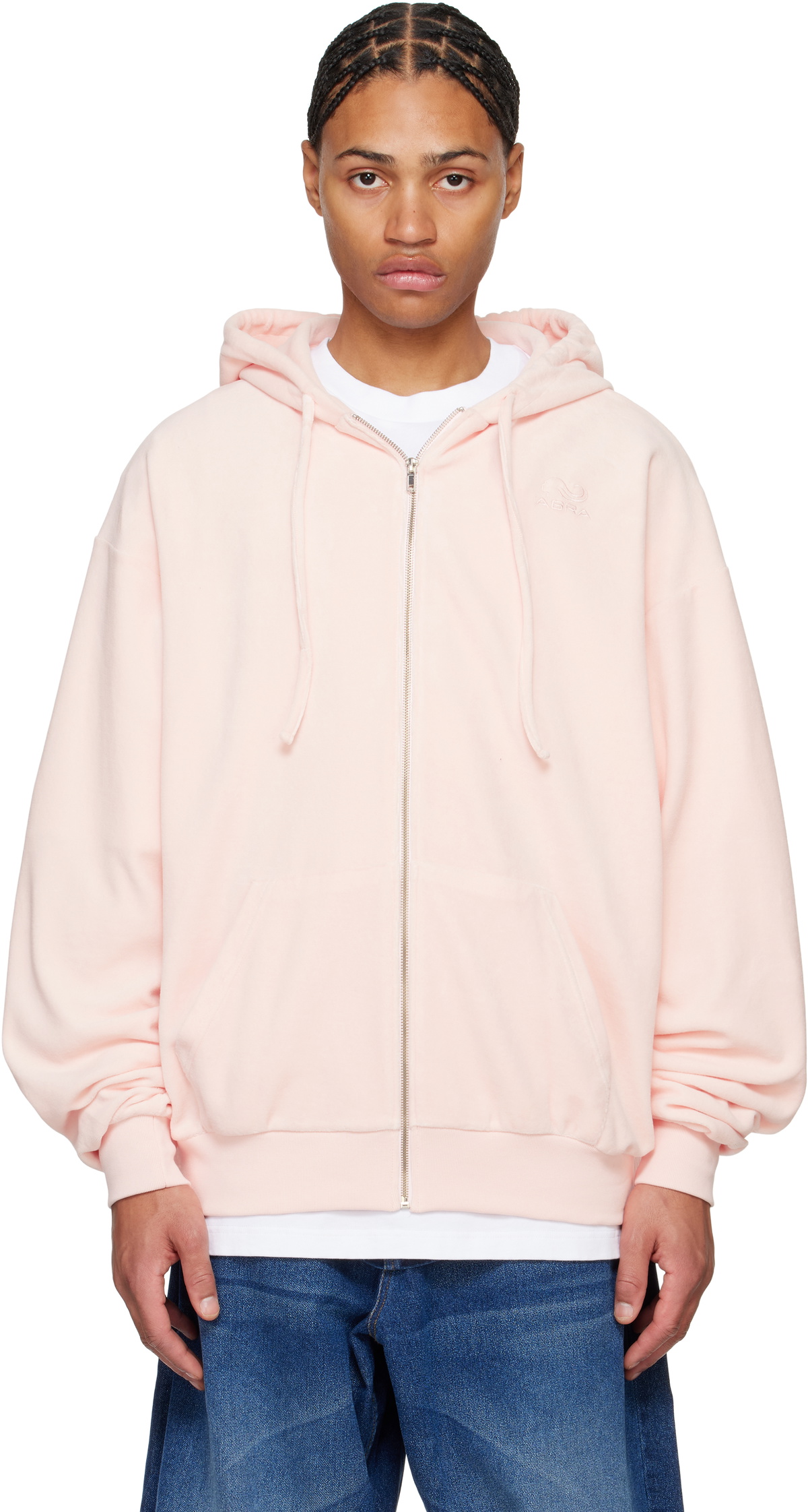 ABRA Pink Oversize Zipped Hoodie ABRA
