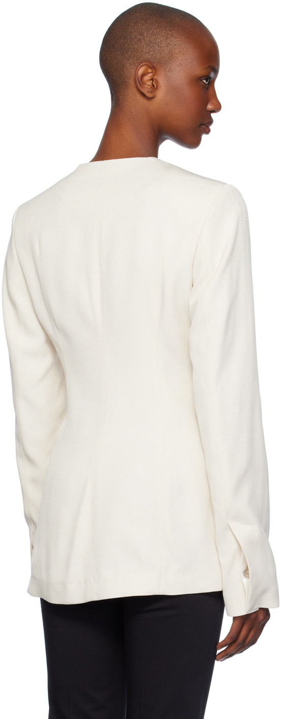 TOTEME Off-White Collarless Cinched Jacket Toteme