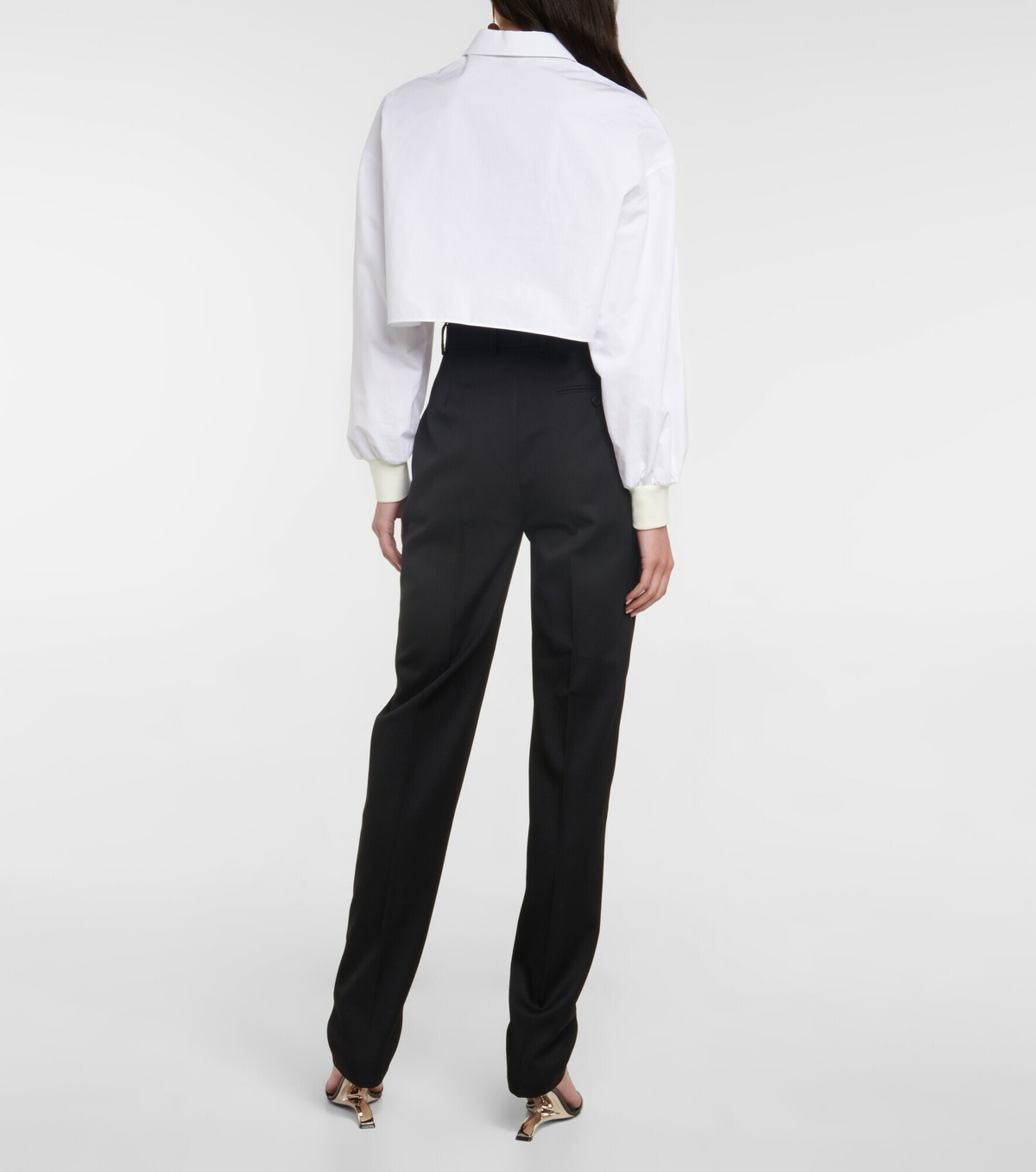 Alexander McQueen - High-rise tapered wool hopsack pants Alexander McQueen