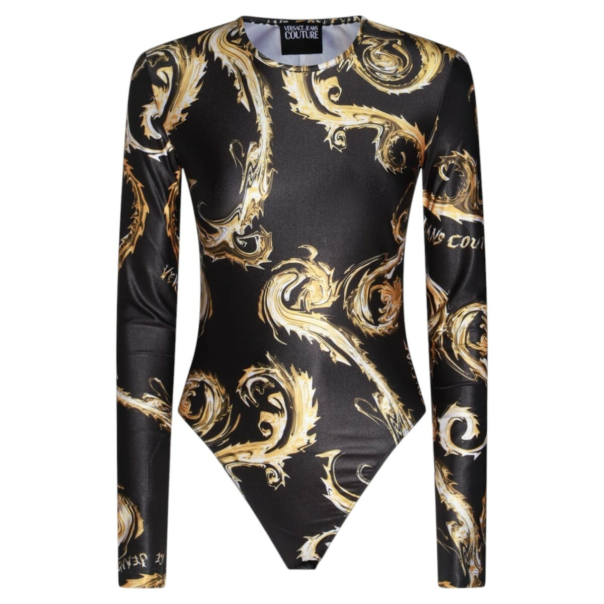 Versace Jeans Couture Black And Gold Bodysuits Versace