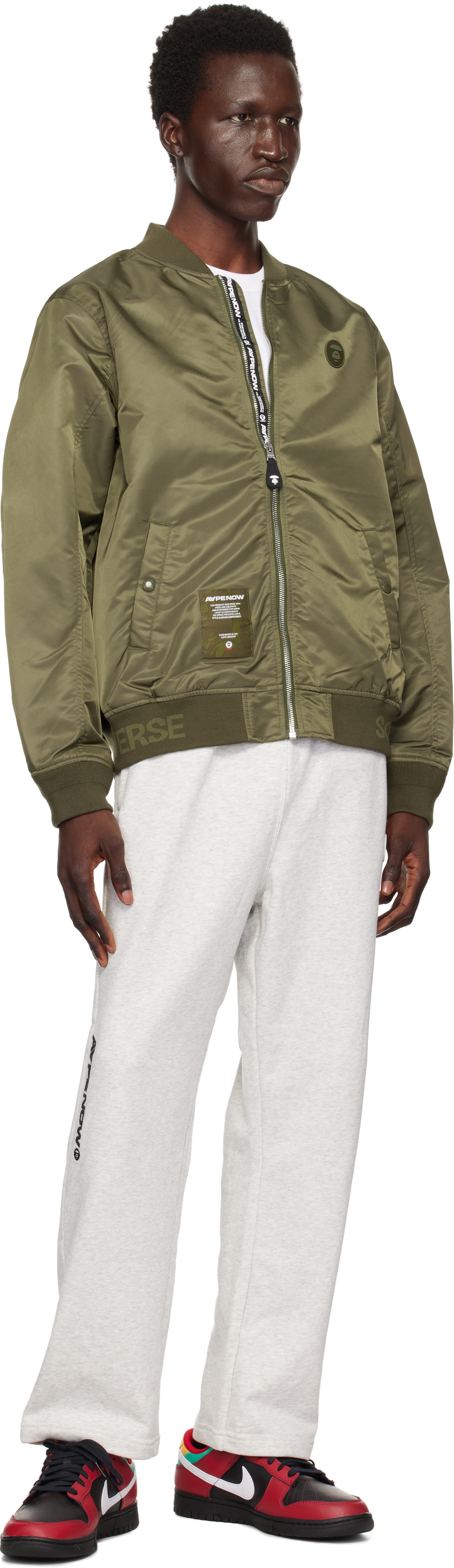 AAPE by A Bathing Ape Khaki 'AAPE Now' MA-1 Bomber Jacket AAPE by A ...