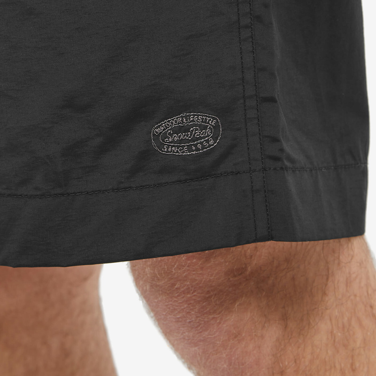 Snow Peak Men's Light Mountain Cloth Short in Black Snow Peak