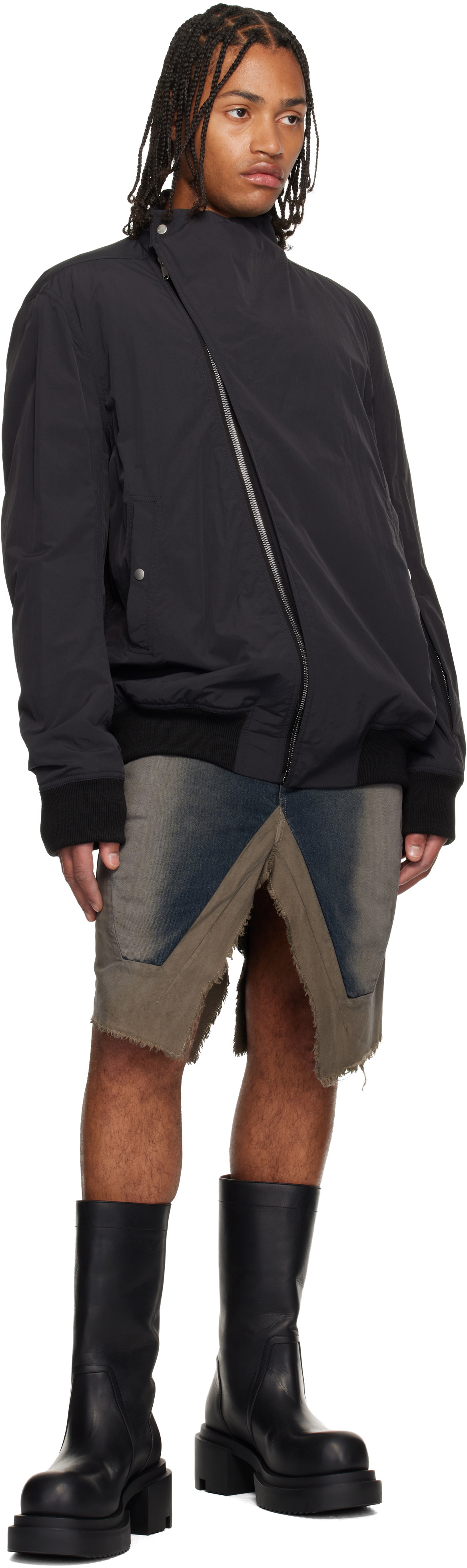 Rick Owens Black Concordians Hollywood Flight Jacket Rick Owens