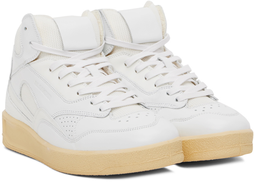 Jil Sander White Leather High Top Sneakers Jil Sander