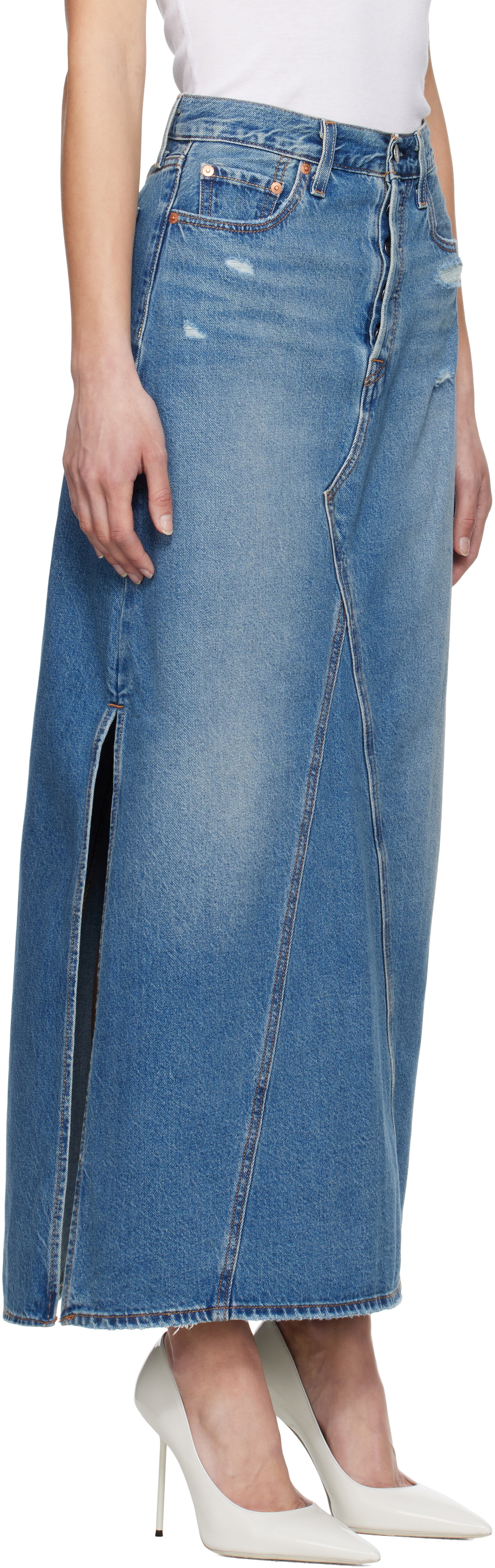 Levi's Blue Icon Denim Maxi Skirt Levi's Red