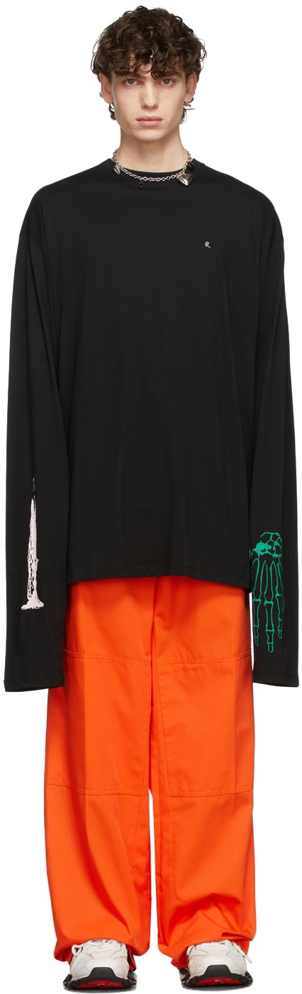 Raf Simons Black Skeleton Hand T-Shirt Raf Simons