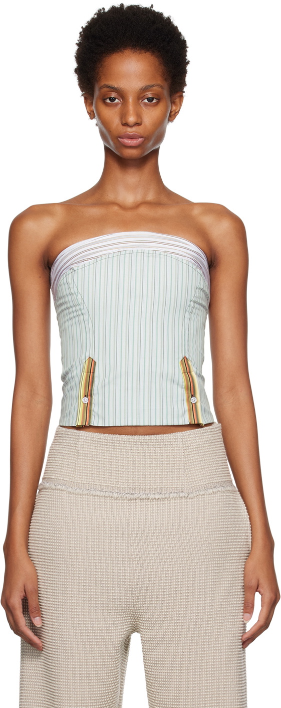Rave Review Green & Brown Stripe Corset Rave Review