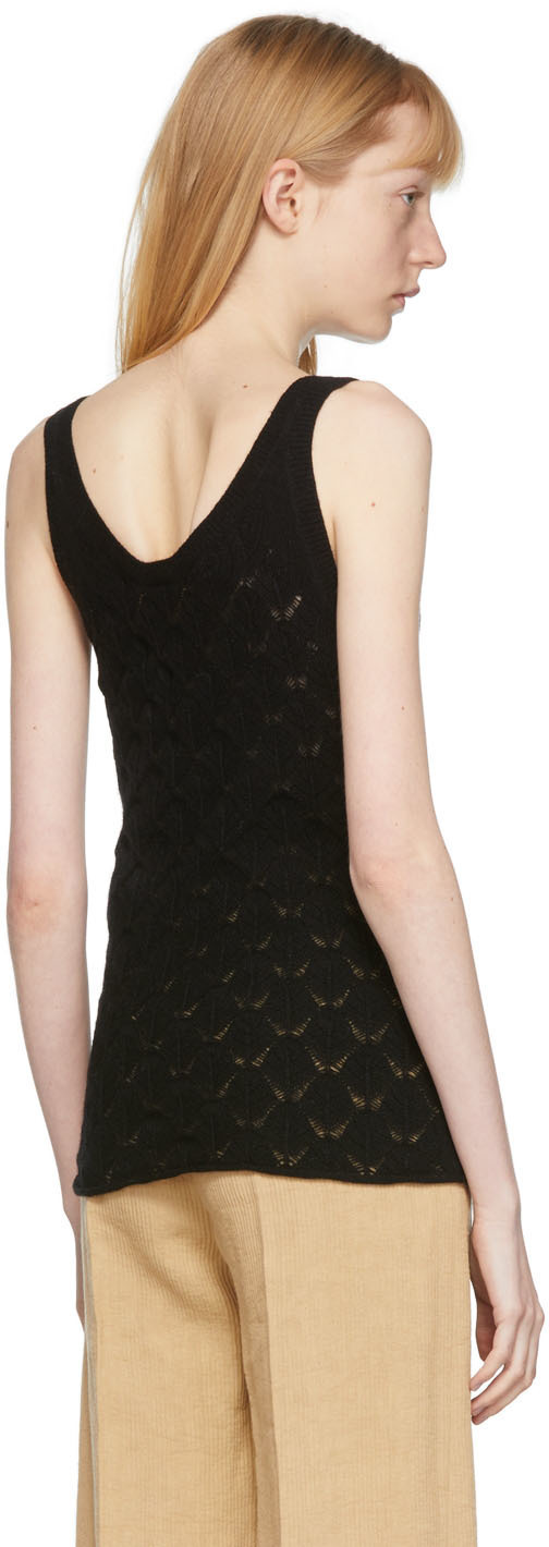 Chloé Black Shell Stitch Tank Top Chloe
