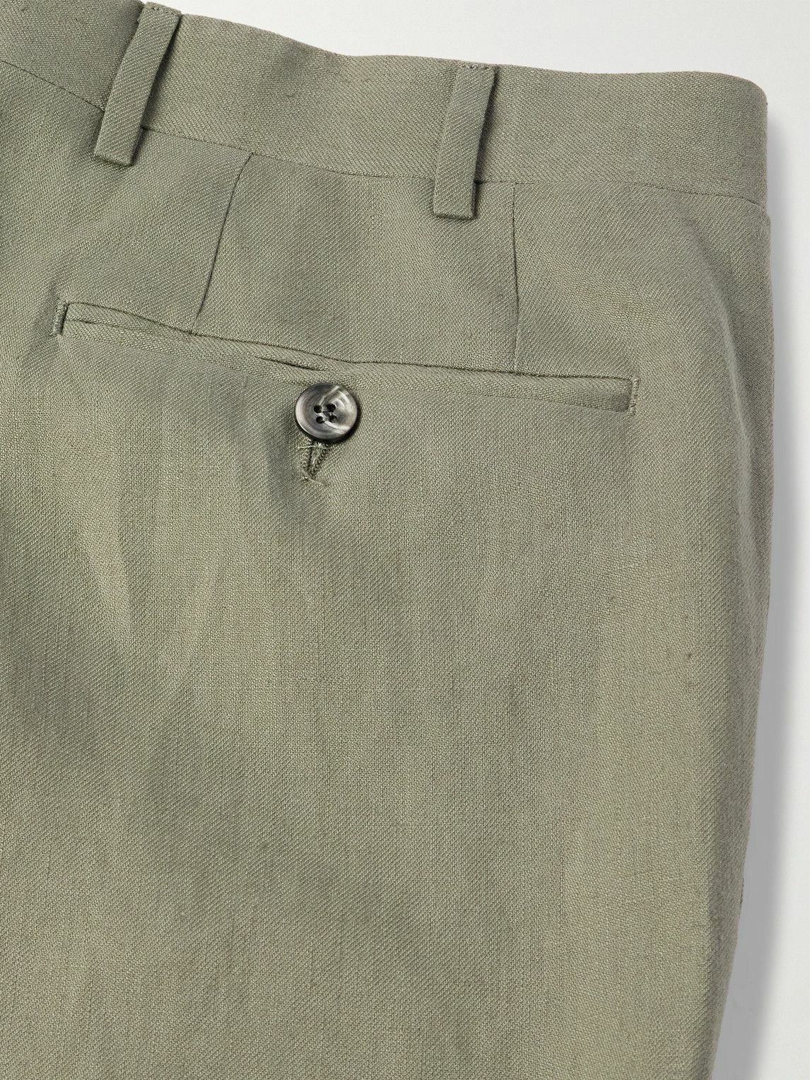 Canali - Slim-Fit Linen Suit Trousers - Green Canali