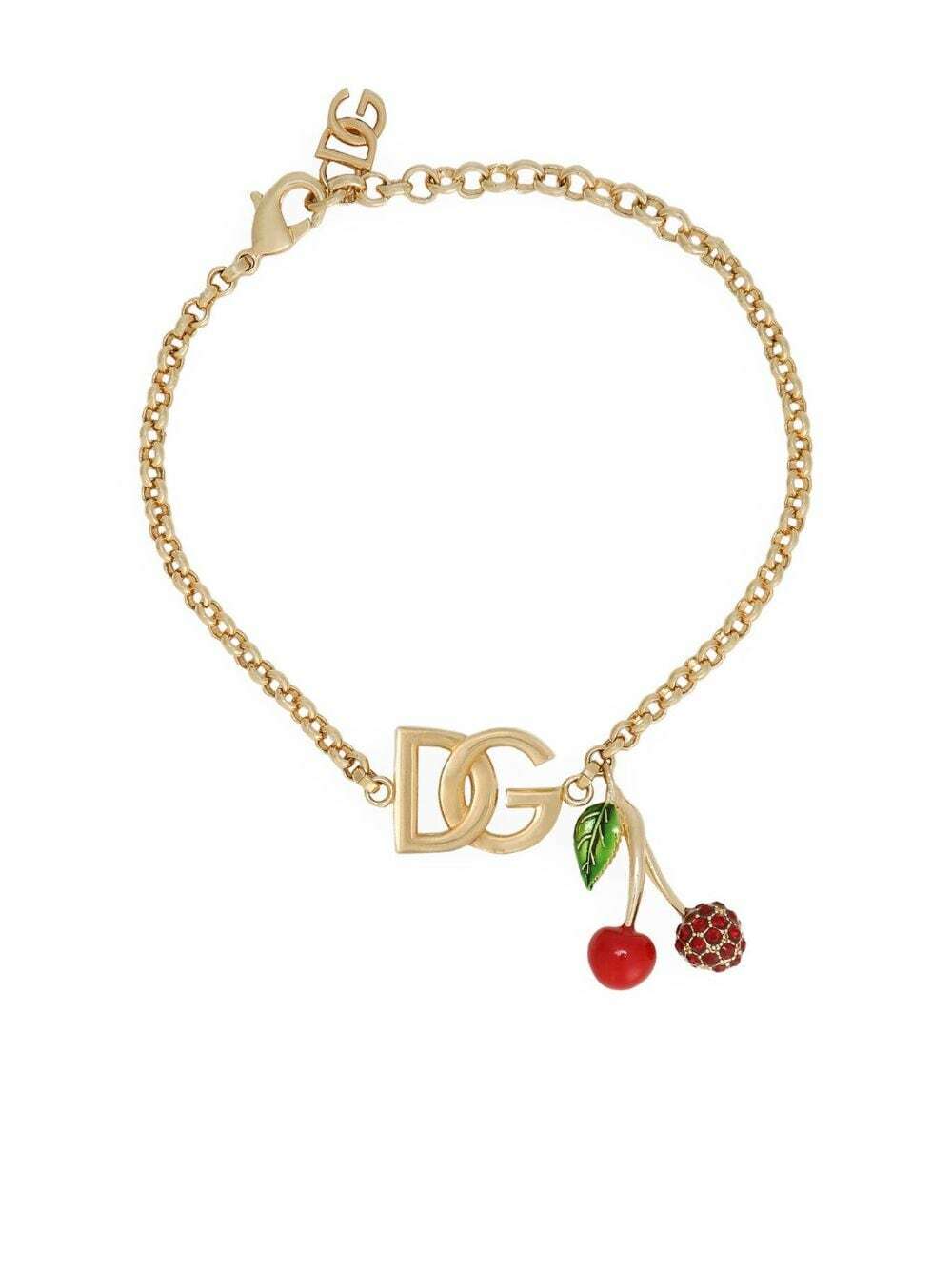 DOLCE & GABBANA - Bracelet With Cherries Charms And Dg Logo Dolce & Gabbana