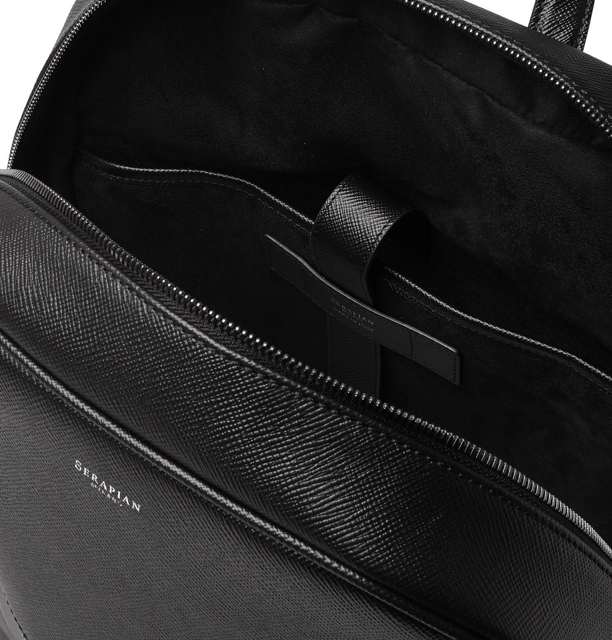 Serapian - Pebble-Grain Leather Backpack - Black Serapian