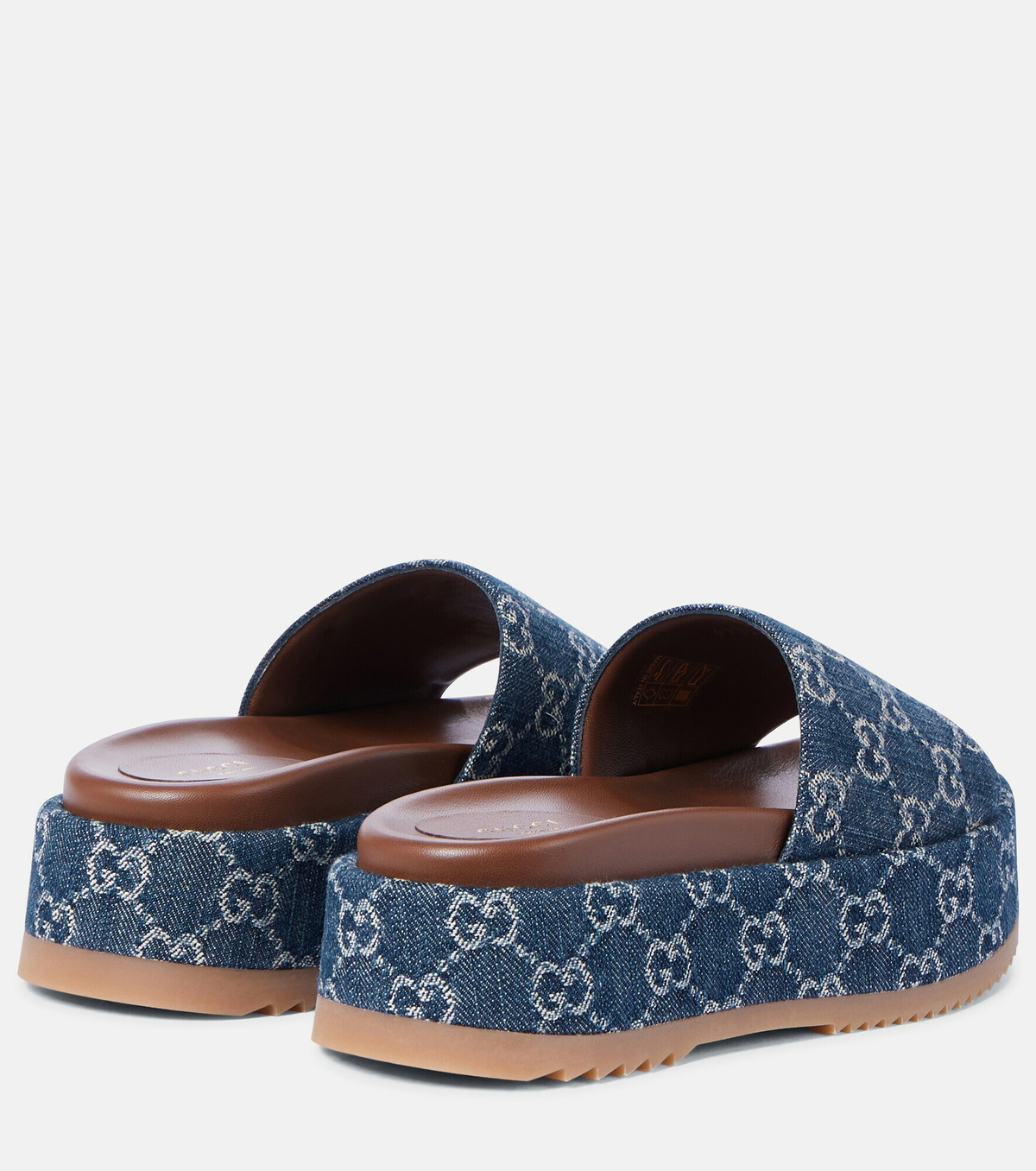 Gucci - GG denim platform slides Gucci