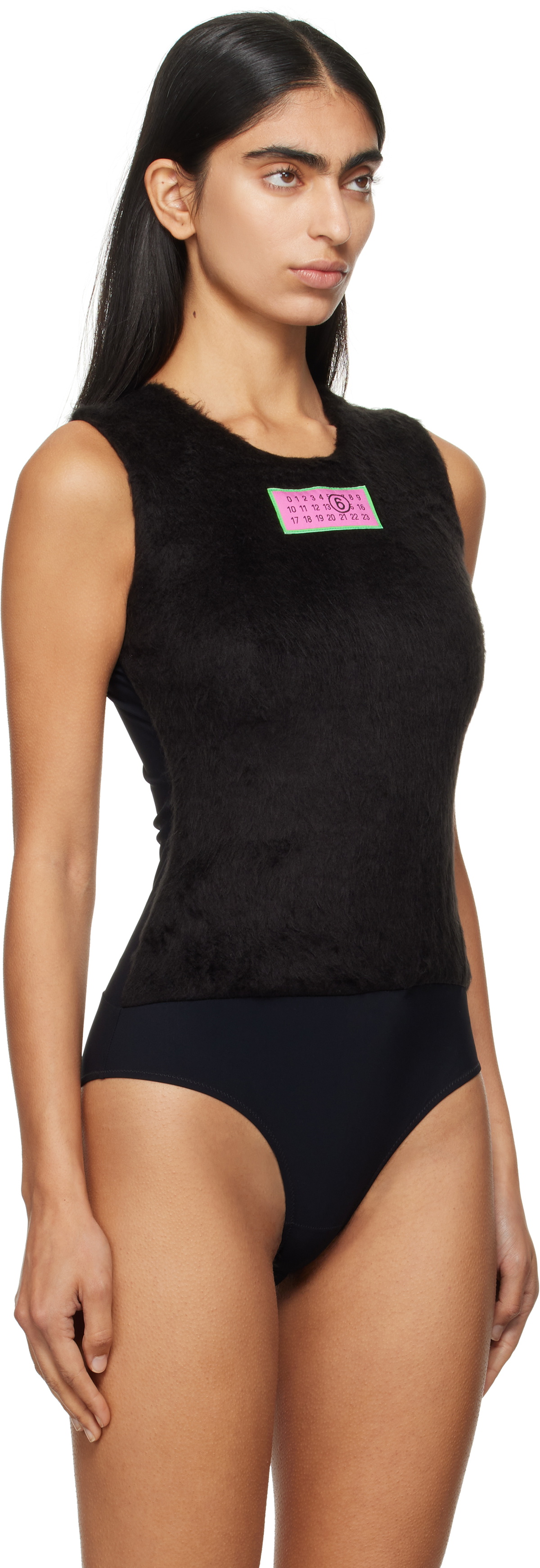 MM6 Maison Margiela Black Lycra Jersey Bodysuit MM6 Maison Margiela