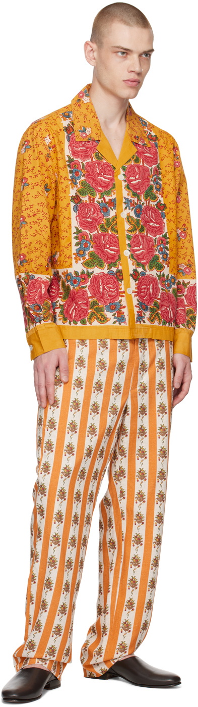 Bode Yellow Blooming Border Shirt Bode