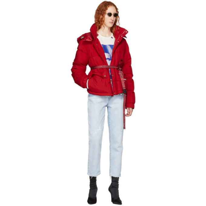 Off-White Red Mini Industrial Belt Off-White