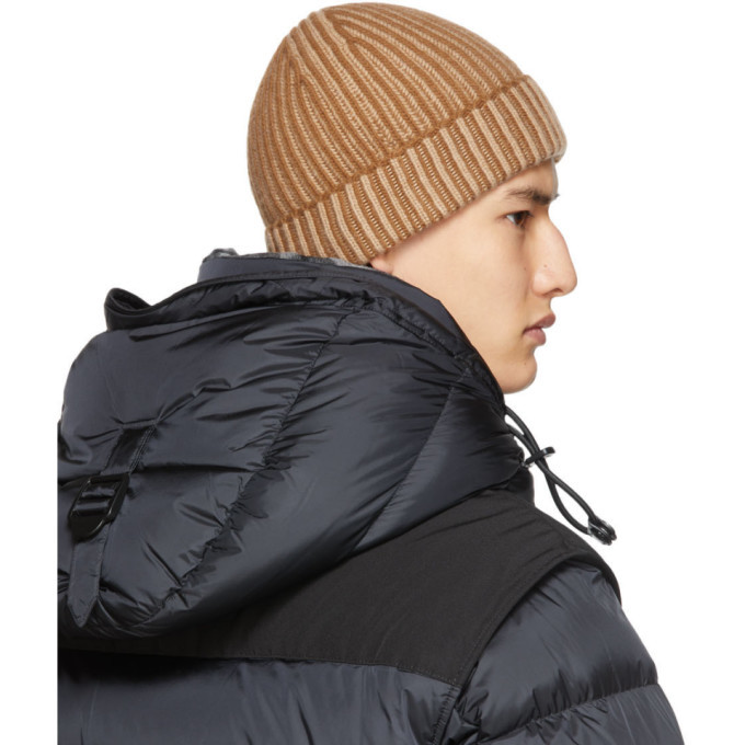 Burberry Tan Cashmere Rib Knit Beanie Burberry