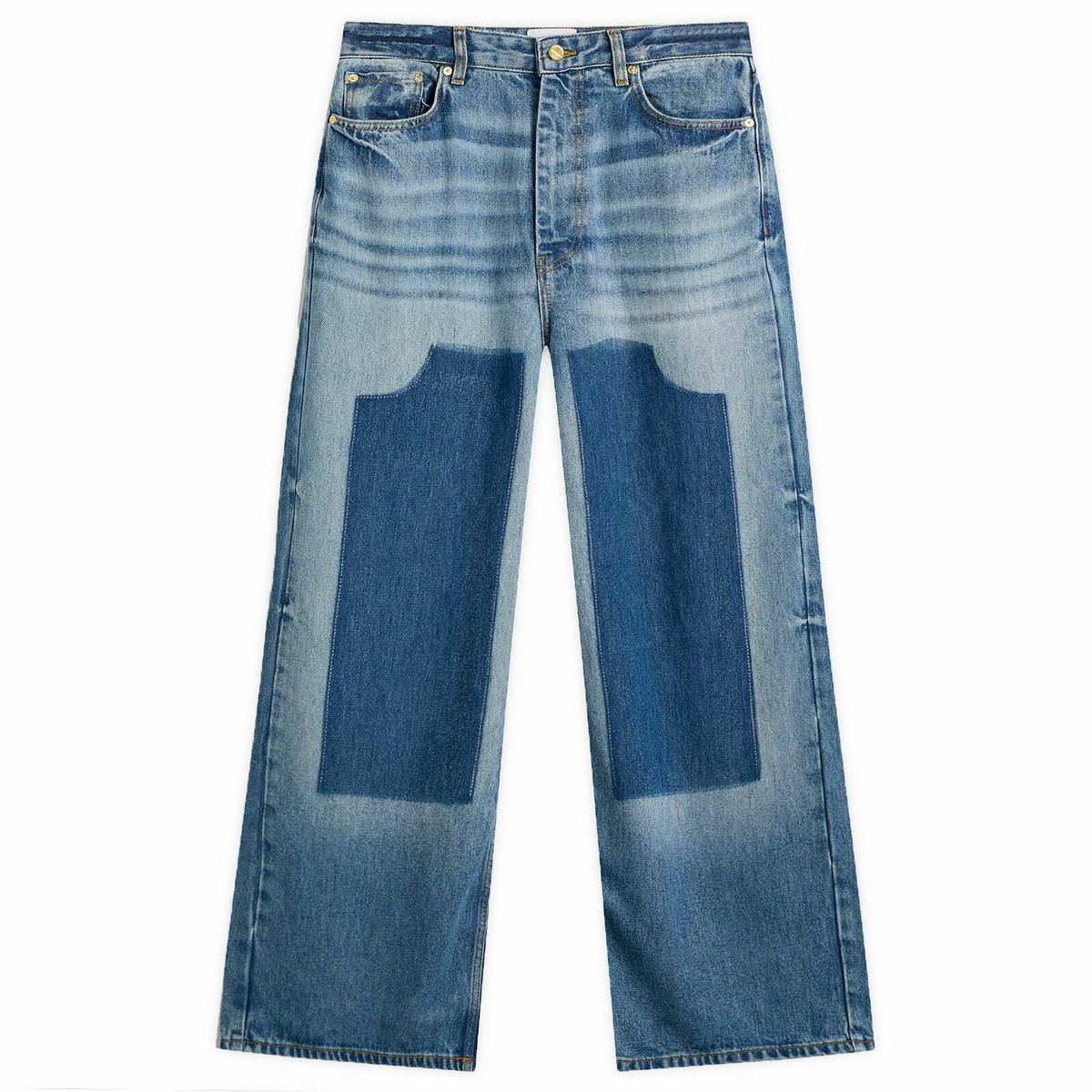 GANNI Women's Lightweight Denim Baggy Jeans in Tint Wash GANNI